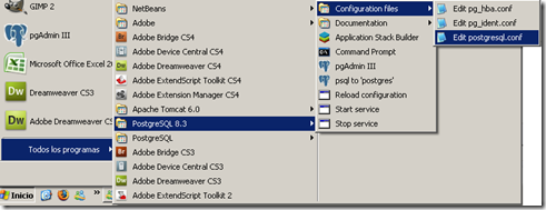 Conexiones TCP/IP con PostgreSQL 8.3