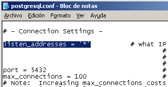 Conexiones TCP/IP con PostgreSQL 8.3